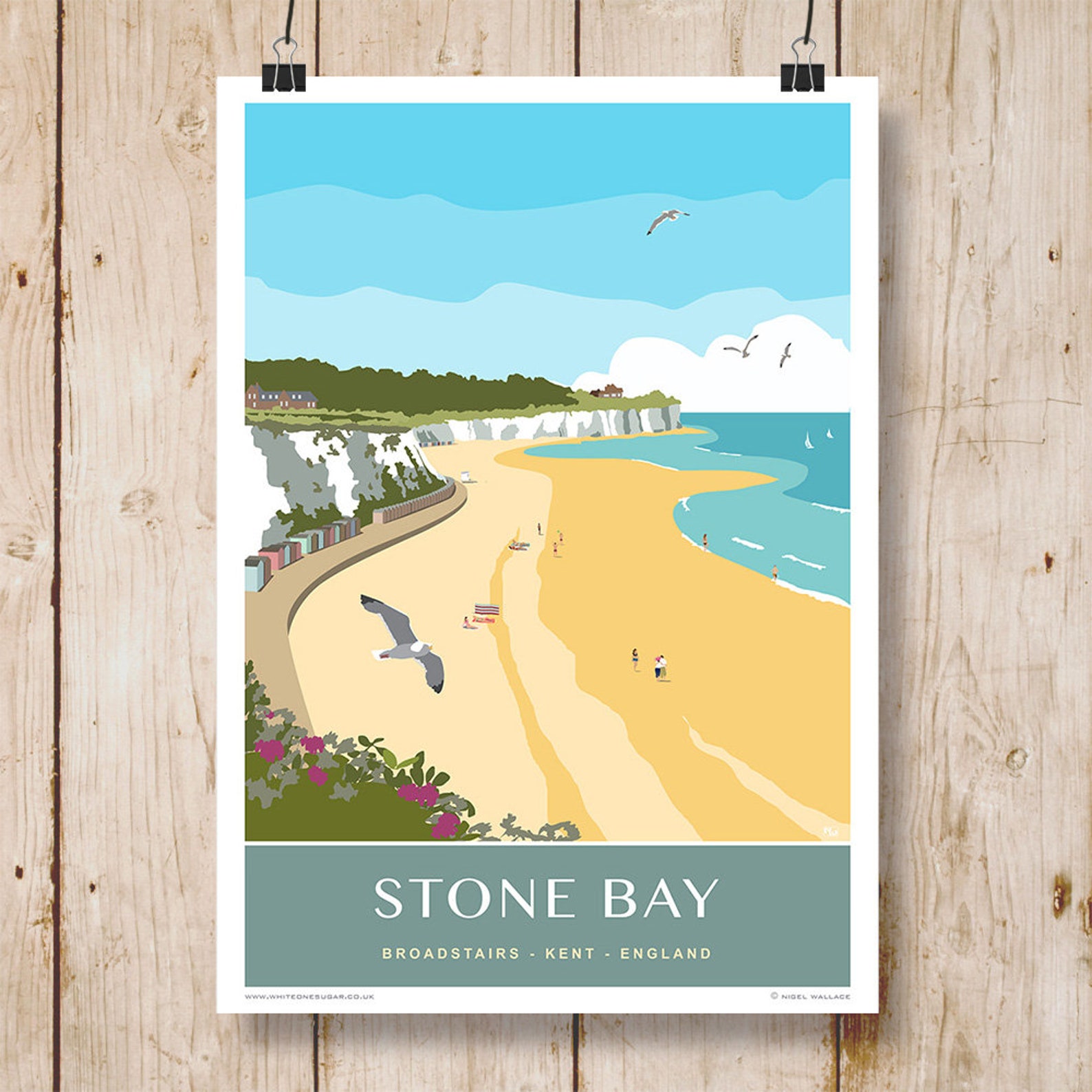 Stone Bay with Grey Banner Broadstairs Thanet Kent. Travel | Etsy