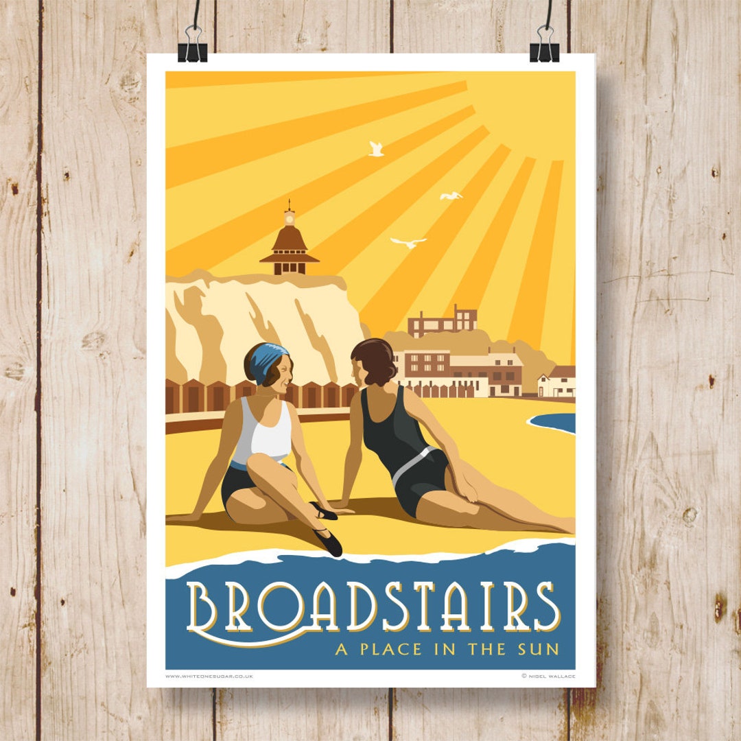 Broadstairs Retro Travel Poster. Art Print Poster of Old Broadstairs ...
