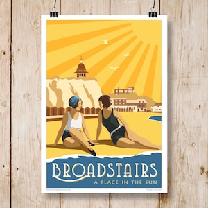 Broadstairs Retro Travel Poster. Art Print Poster of Old Broadstairs ...