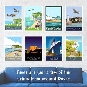 Dover Castle. Art Print Travel/railway Poster of Dover White Cliffs ...