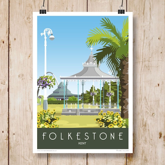 FOLKESTONE LEAS. Leas Cliff Hall and Bandstand. A4 A3 A2 in | Etsy UK