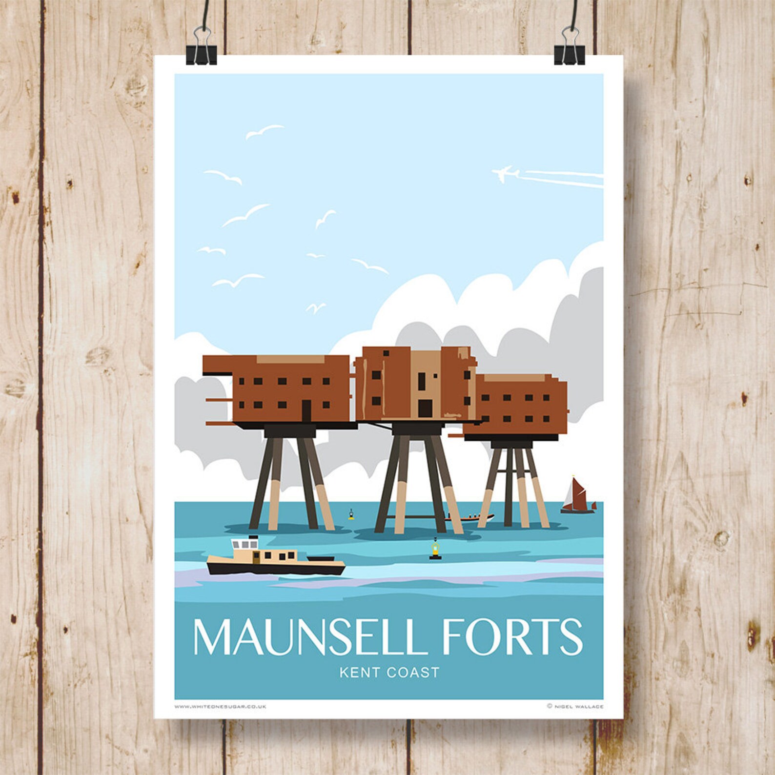 Maunsell Sea Forts Whitstable Kent. A4 A3 A2 A1. Portrait | Etsy UK