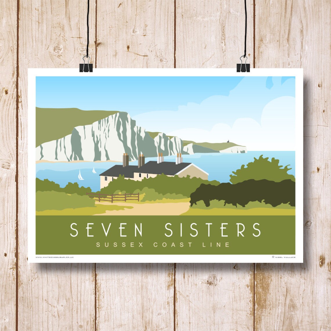 SEVEN SISTERS. Art Print Travel Poster of the Seven Sisters - Etsy