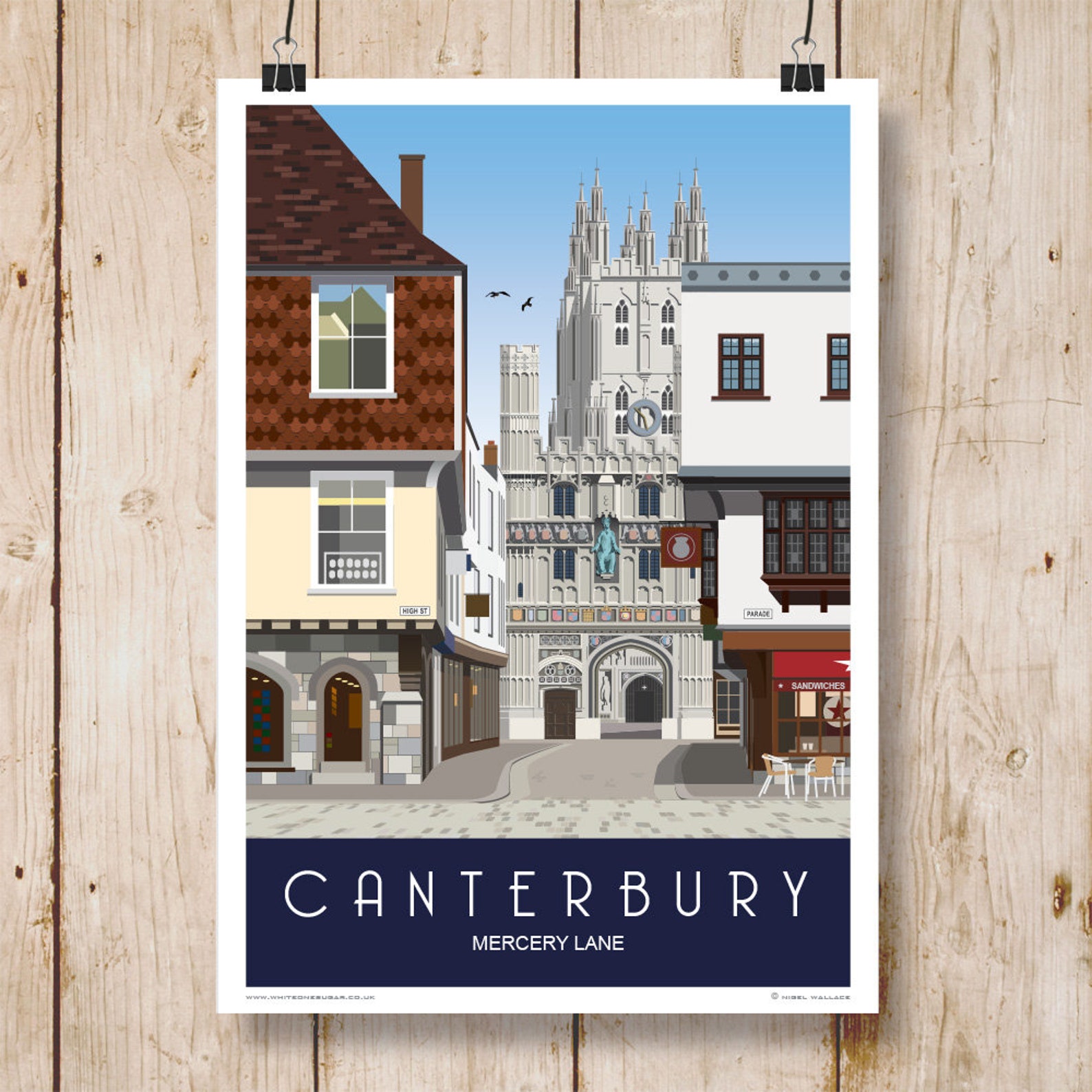 CANTERBURY. Travel Poster of Mercery Lane Cathedral - Etsy UK