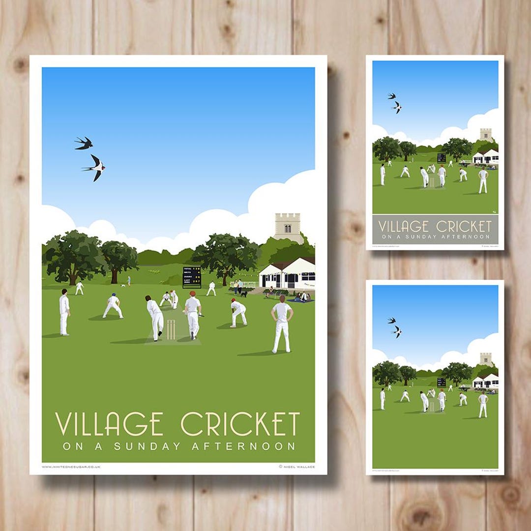 Personalised Cricket Poster. Wright Your Own Words. Village Cricket ...