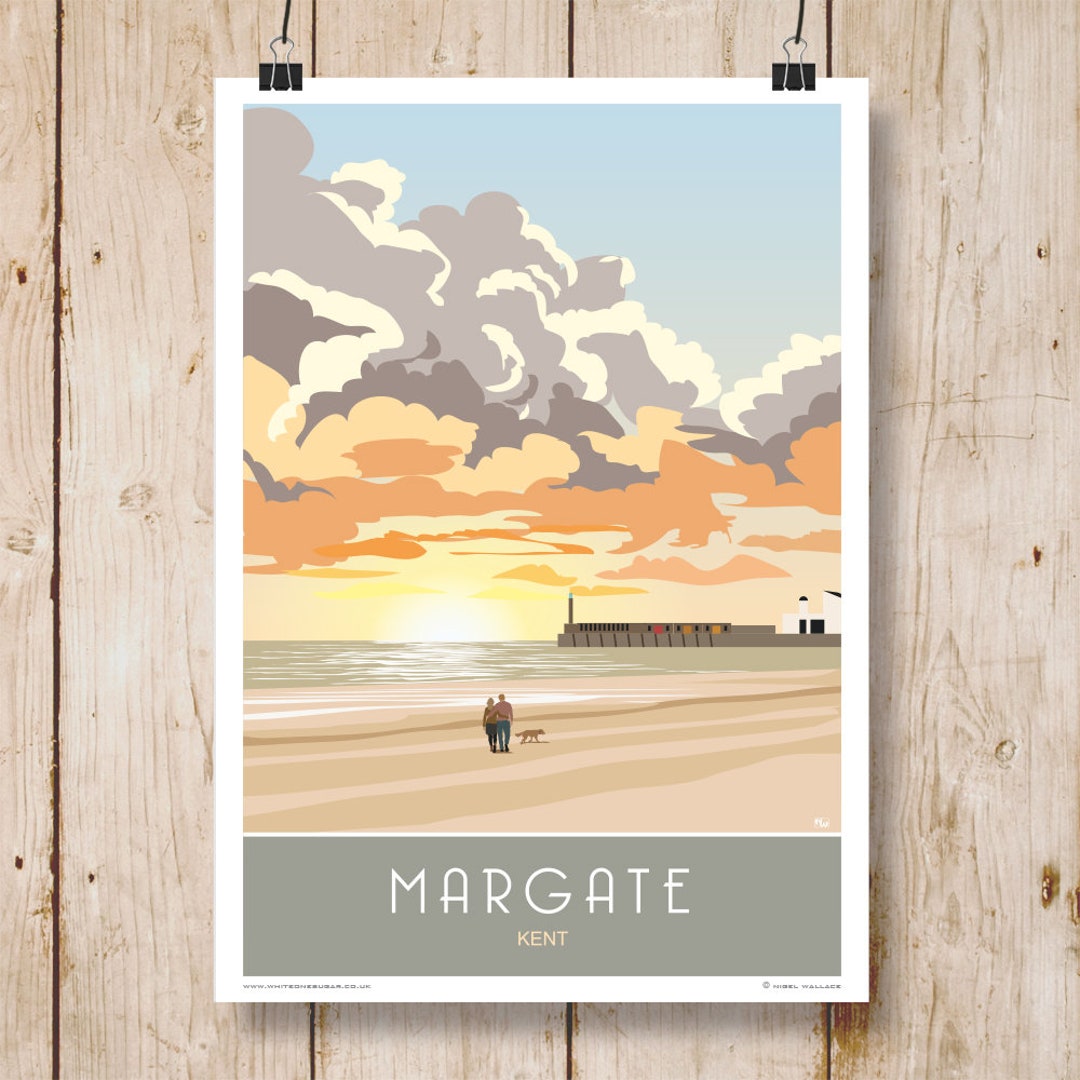 Margate Beach Sunset. Harbour Arm in Background. A4, A3, A2, A1. Other ...