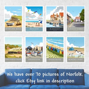 Hunstanton Cliffs and Lighthouse, North Norfolk Coast. Travel Poster ...