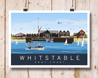 Whitstable Map Art Print - Etsy