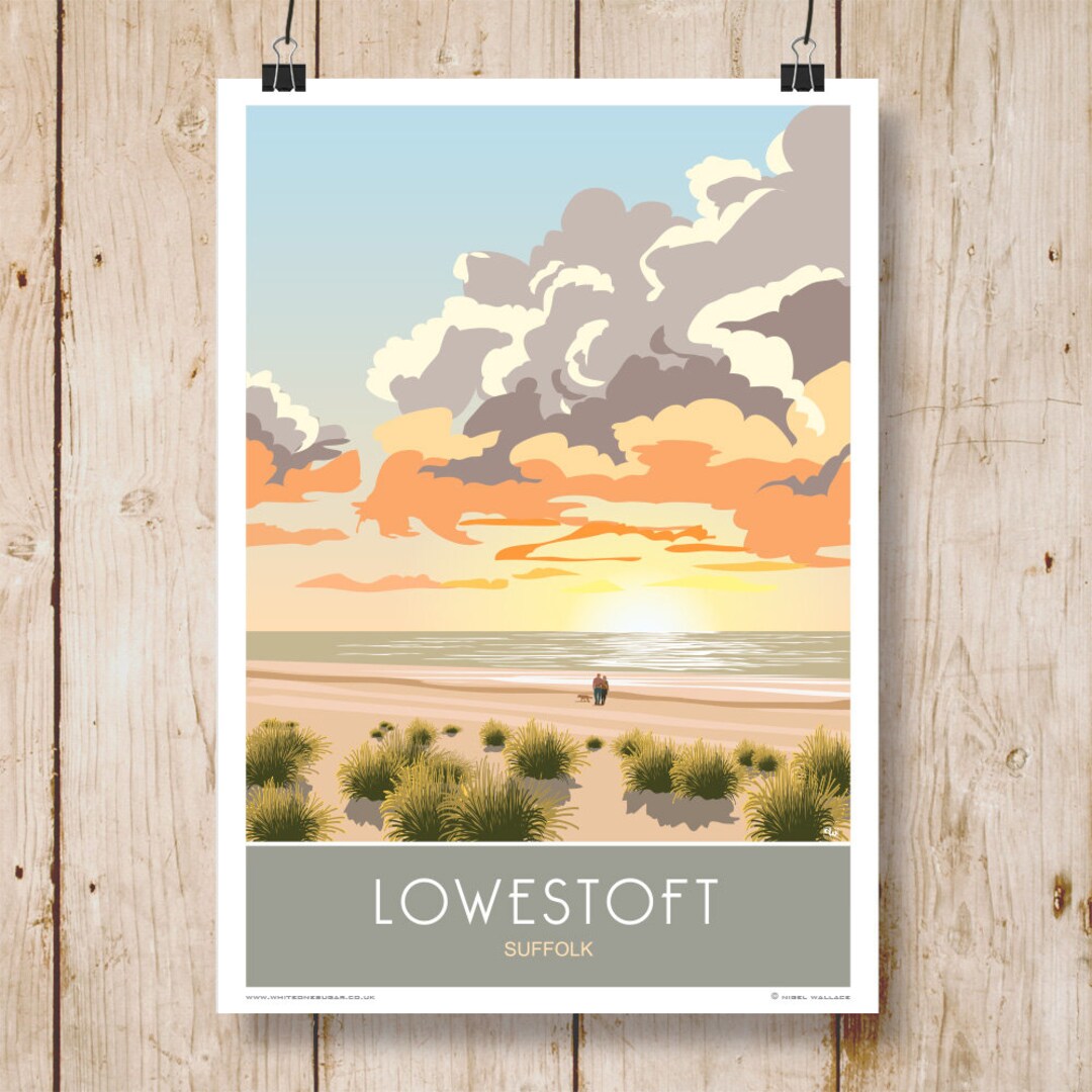 Lowestoft Beach Sunrise, Suffolk. A4, A3, A2, A1, Travel/railway Poster ...