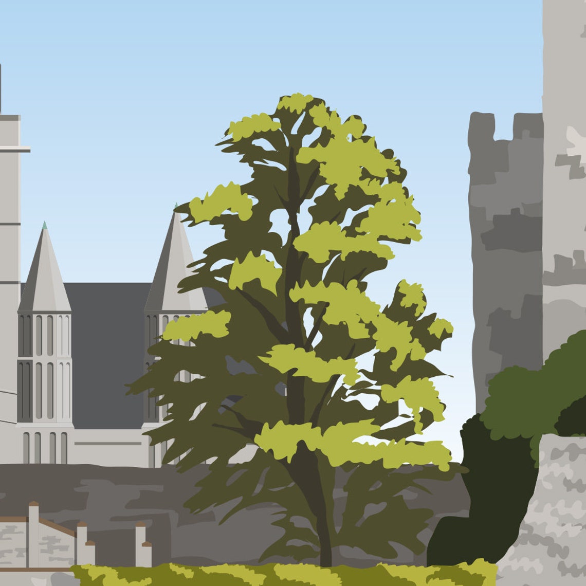 ROCHESTER. Art Print Travel Poster of Rochester Castle and - Etsy UK