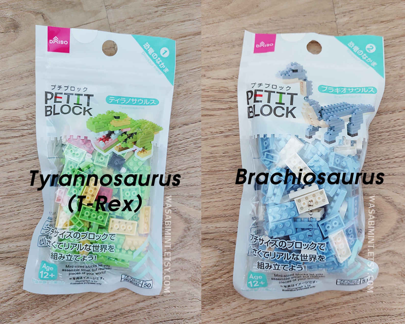 Petit Block Dinosaurs T-rex Brachiosaur Triceratops - Etsy
