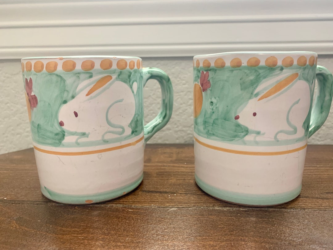 2 Vietri Bunny Mugs| Solimene Pottery|italian Potteryware|vietri ...