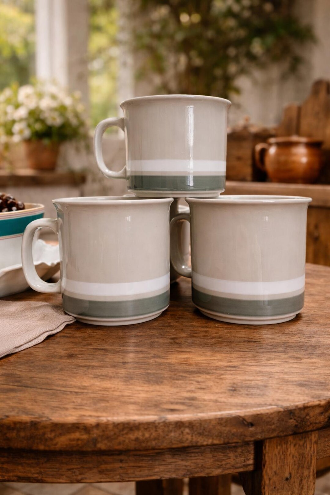 Set of 5 Vintage Arabia Finland Salla Mugs – Scandinavian Stoneware ...