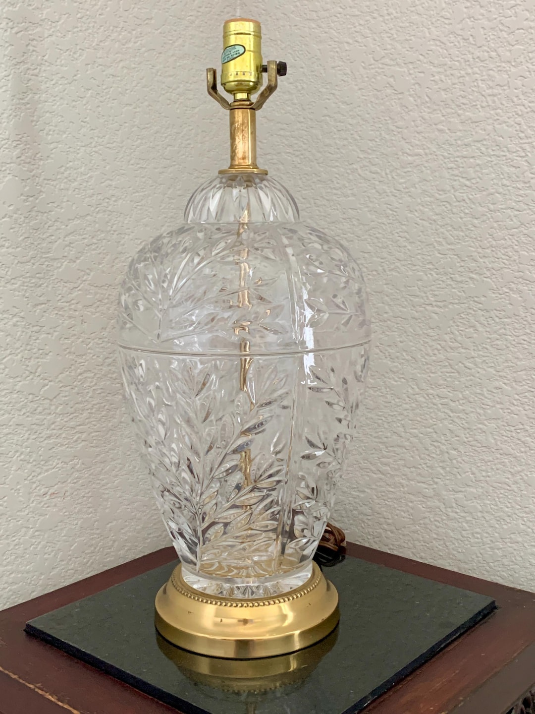 Vintage French Style 24% Lead Crystal Table Lamp - Made in W. Germany ...