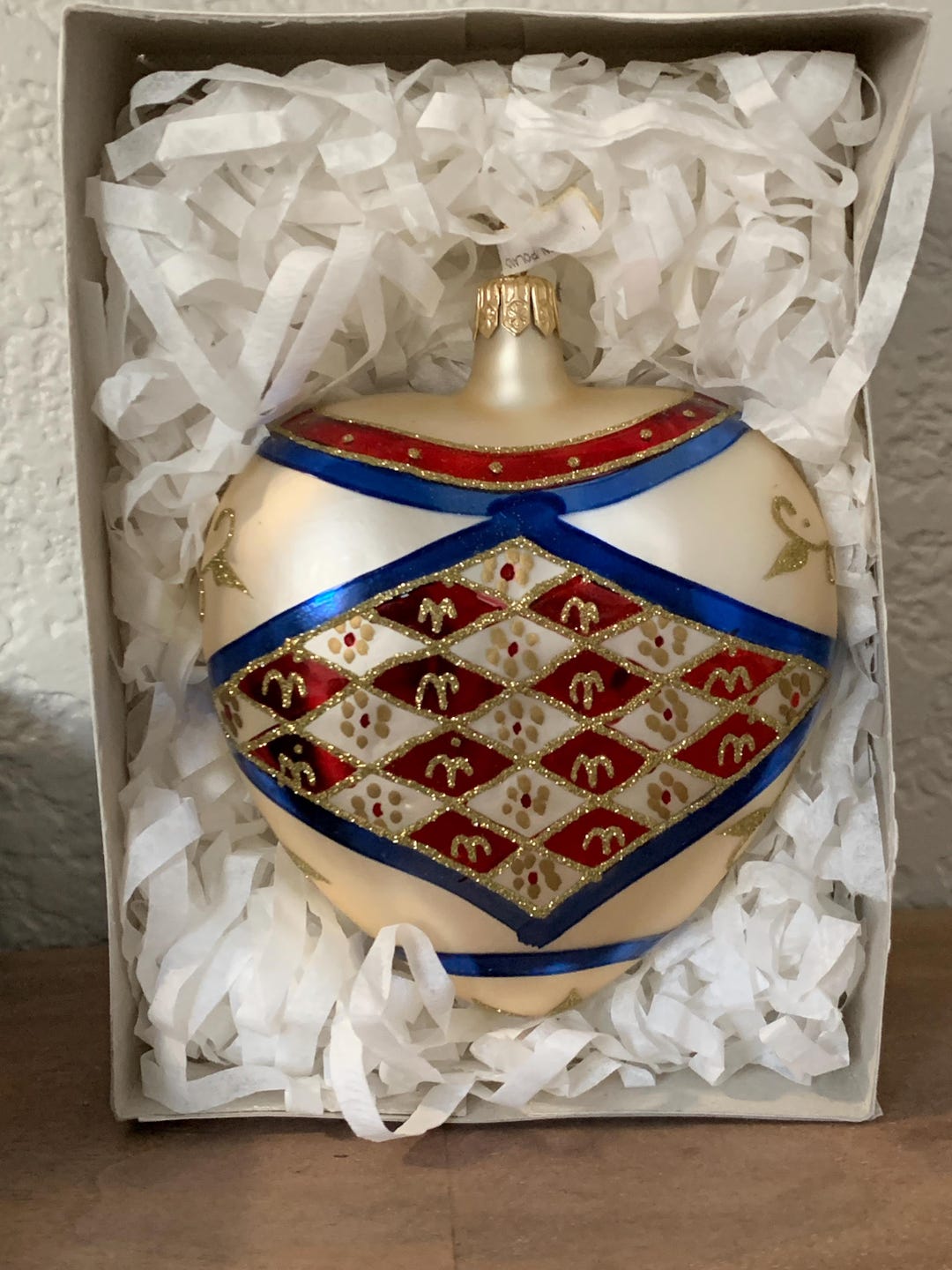 Hand Painted Glass Heart Ornament | Polish Christmas Decor - Etsy