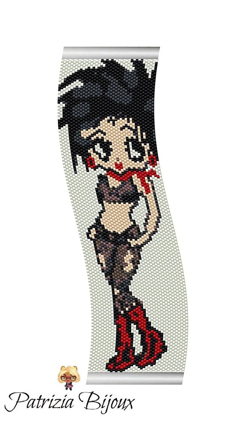 Peyote Pattern Bracelet Cuff Betty Boop 1446 Beading Miyuki - Etsy