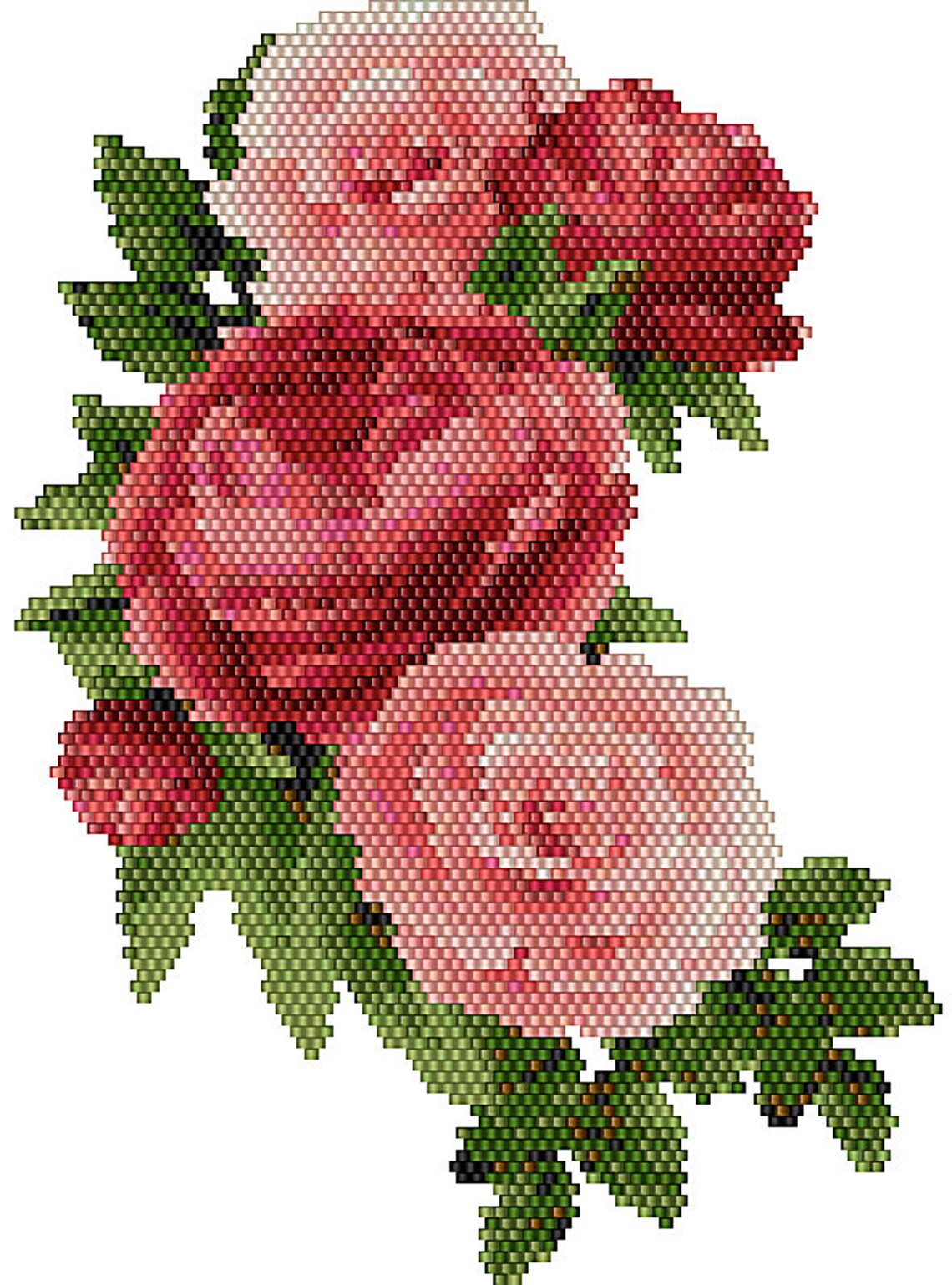 Peyote Brick Stitch Pattern Necklace Roses Delica Miyuki - Etsy