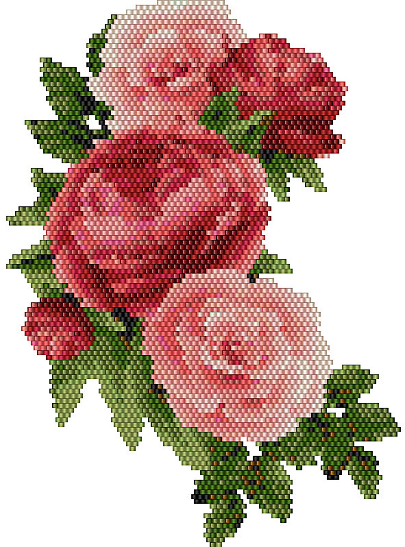 Peyote Brick Stitch Pattern Necklace Roses Delica Miyuki - Etsy