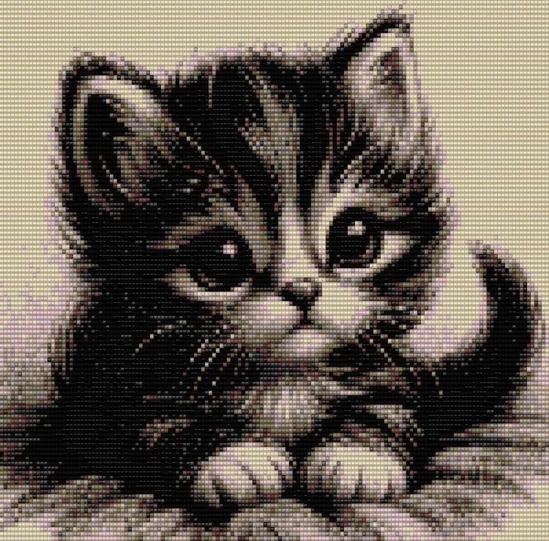 2 Patterns Peyote and Loom - Cat Art Tapestry - 14 Colors - Delica ...