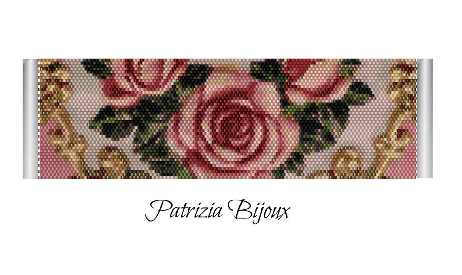 Peyote Bracelet Pattern Roses Pattern 639 Tutorial Pdf | Etsy