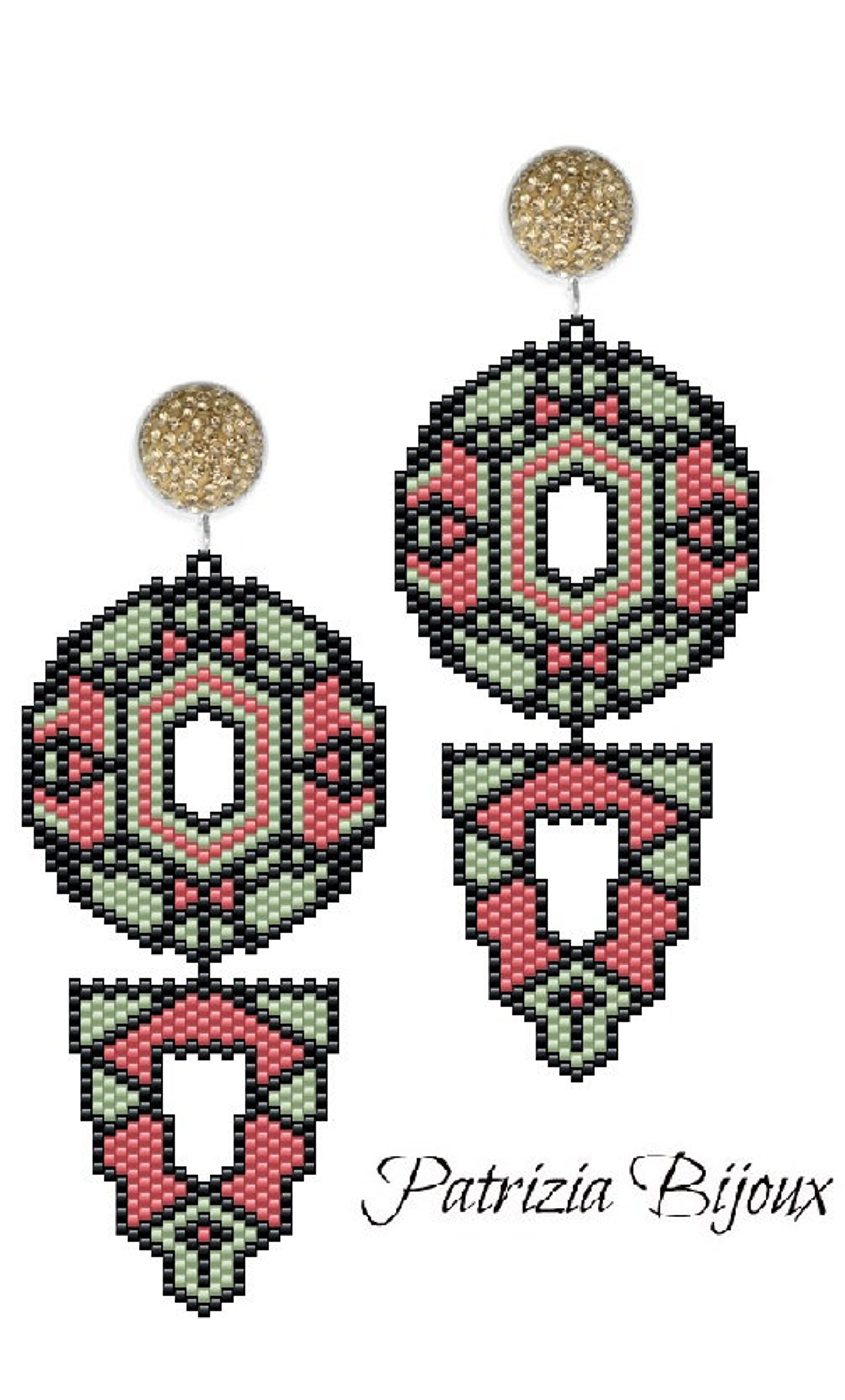 2 Schemi Peyote - Earrings Freeform Geometric - Tecnica peyote dispari ...