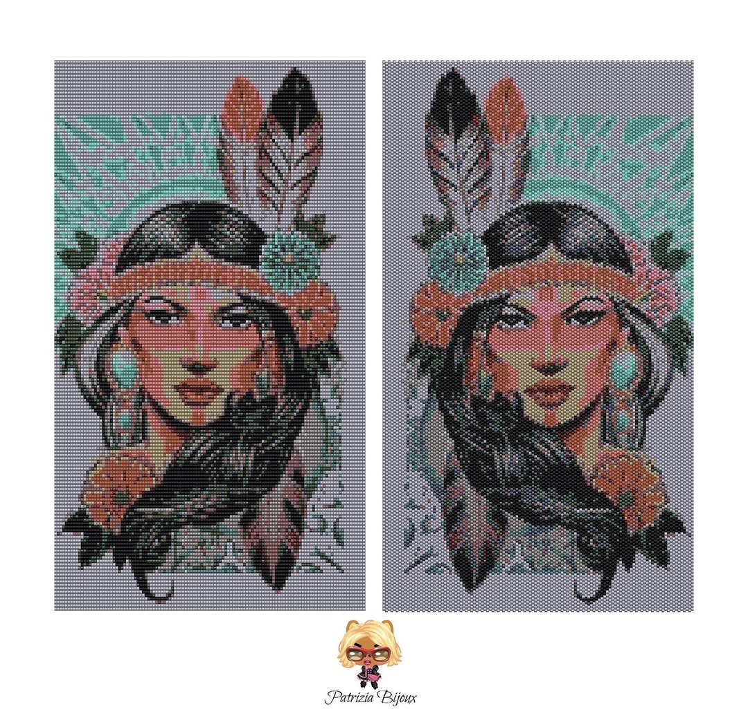 2 Patterns Peyote and Loom Native American Tapestry Delica - Etsy