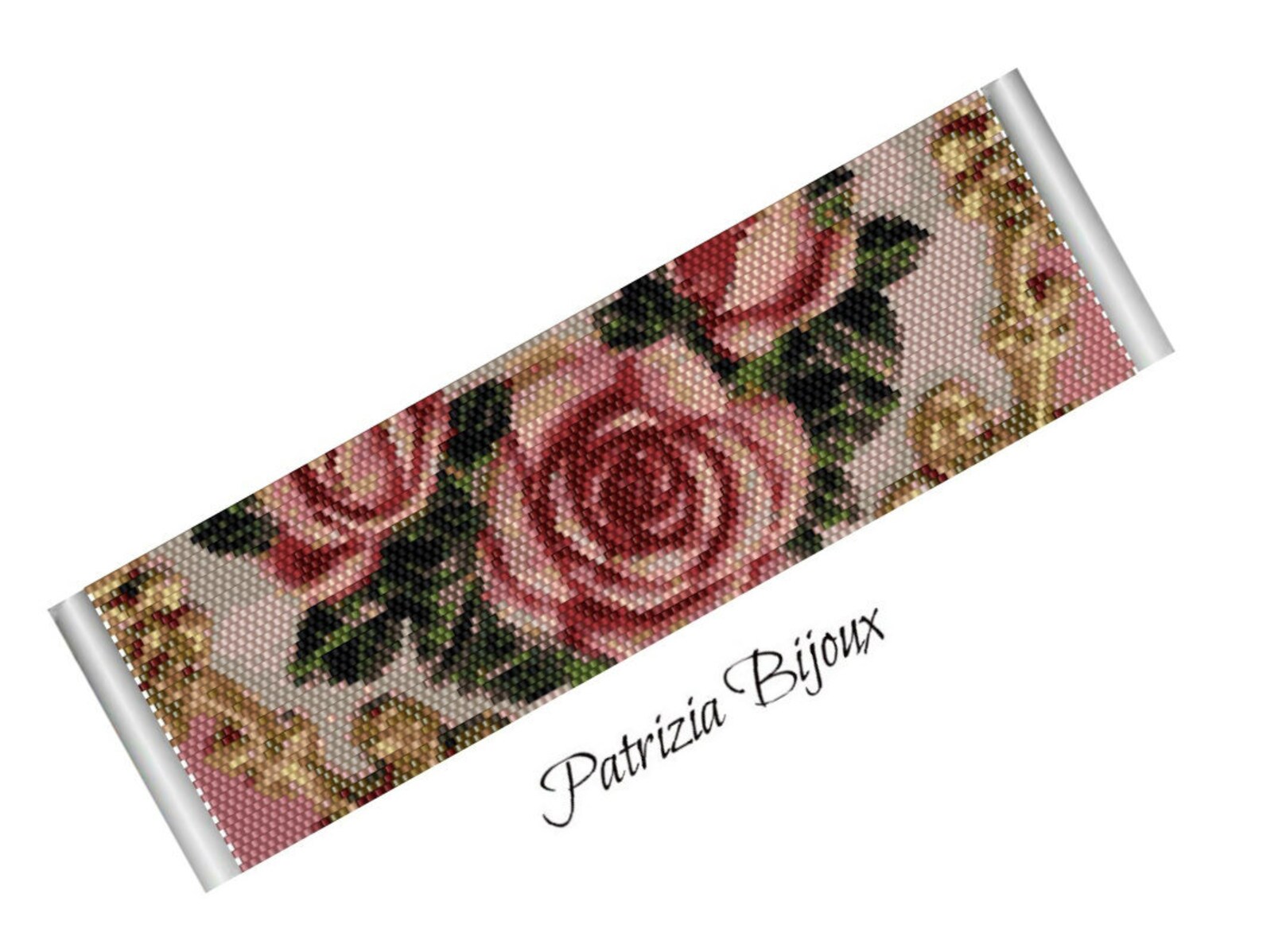 Peyote Bracelet Pattern Roses Pattern 639 Tutorial Pdf - Etsy
