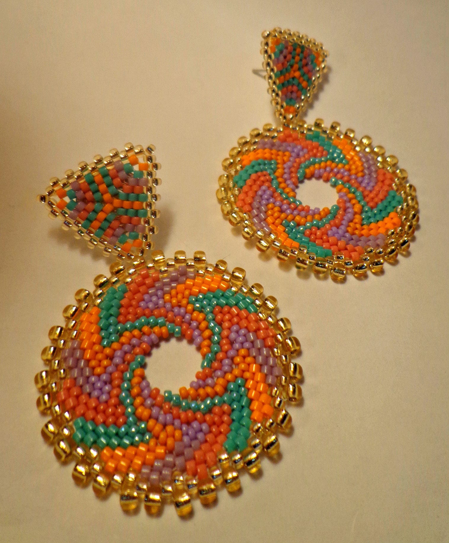 Hoop Earrings Peyote Tutorial Circular Peyote Technique With | Etsy UK