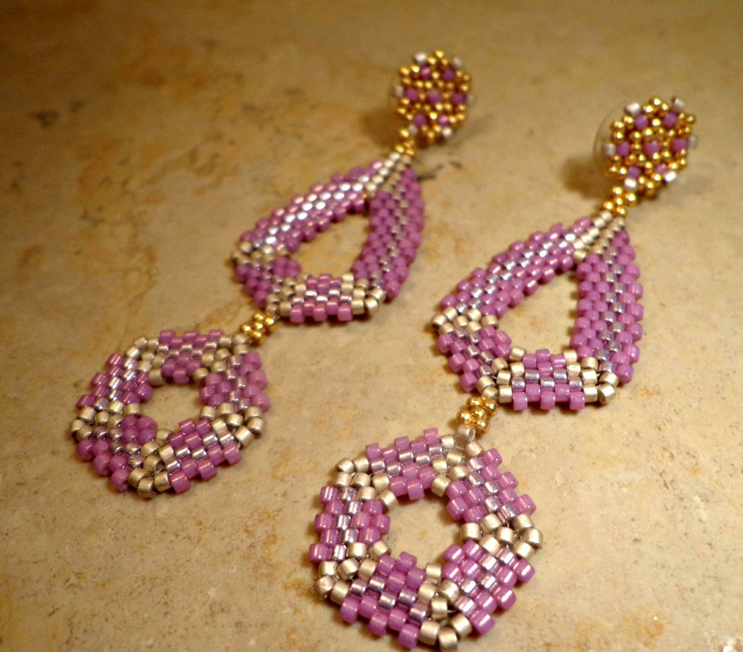 Unexpected Spring Drop Earrings Tutorial Peyote Technique Rocailles and ...
