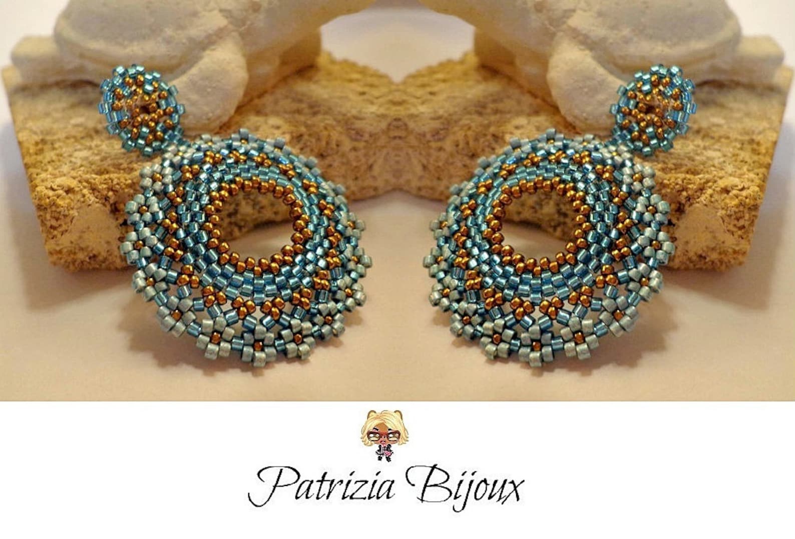 Hoop Earrings Peyote Tutorial Sea Flowers Earrings - Etsy