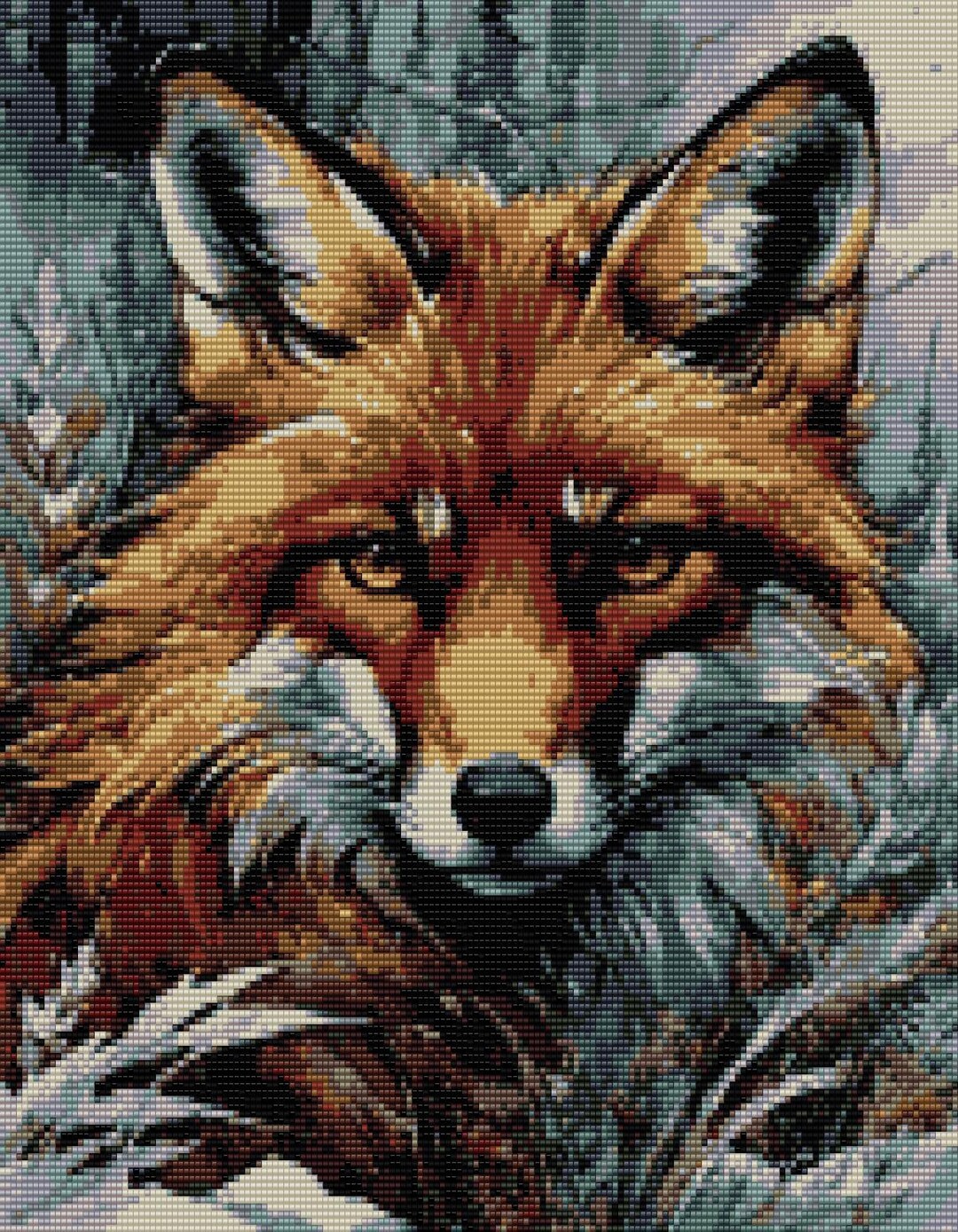 2 Patterns Peyote and Loom Fox Tapestry Only 20 Colors Delica Miyuki 11 ...