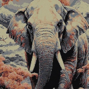 2 Patterns Peyote and Loom - Elephant Tapestry - Only 19 Colors ...