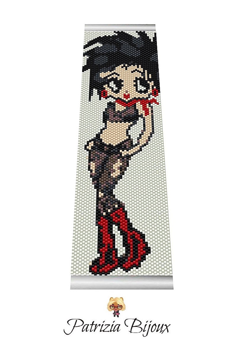 Peyote Pattern Bracelet Cuff Betty Boop 1446 Beading Miyuki - Etsy