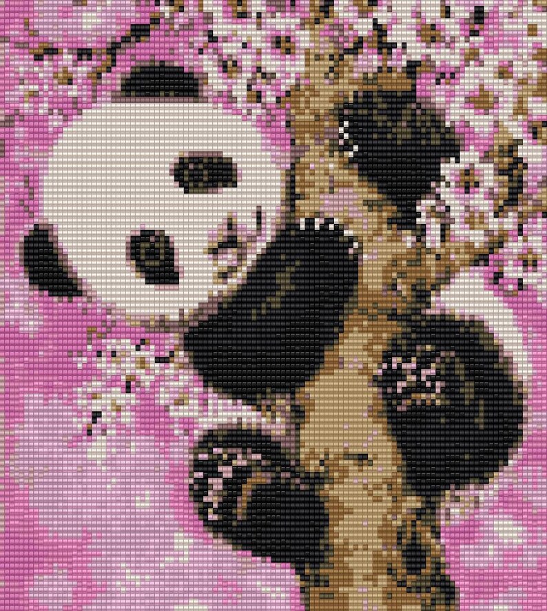 2 Patterns Peyote and Loom Panda Tapestry Delica Miyuki | Etsy