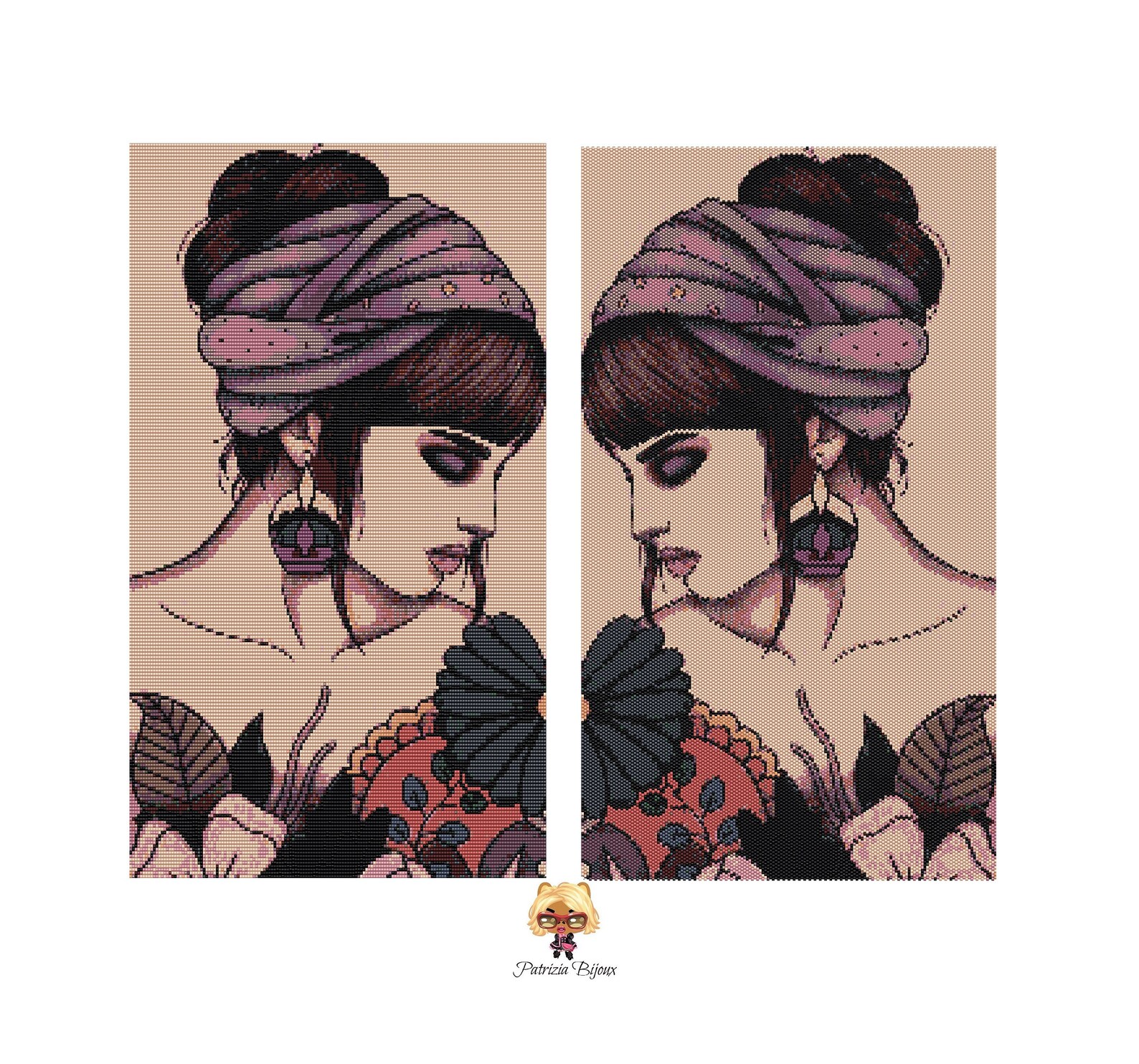 2 Patterns Peyote and Loom Fantasy Woman Art Delica Miyuki - Etsy