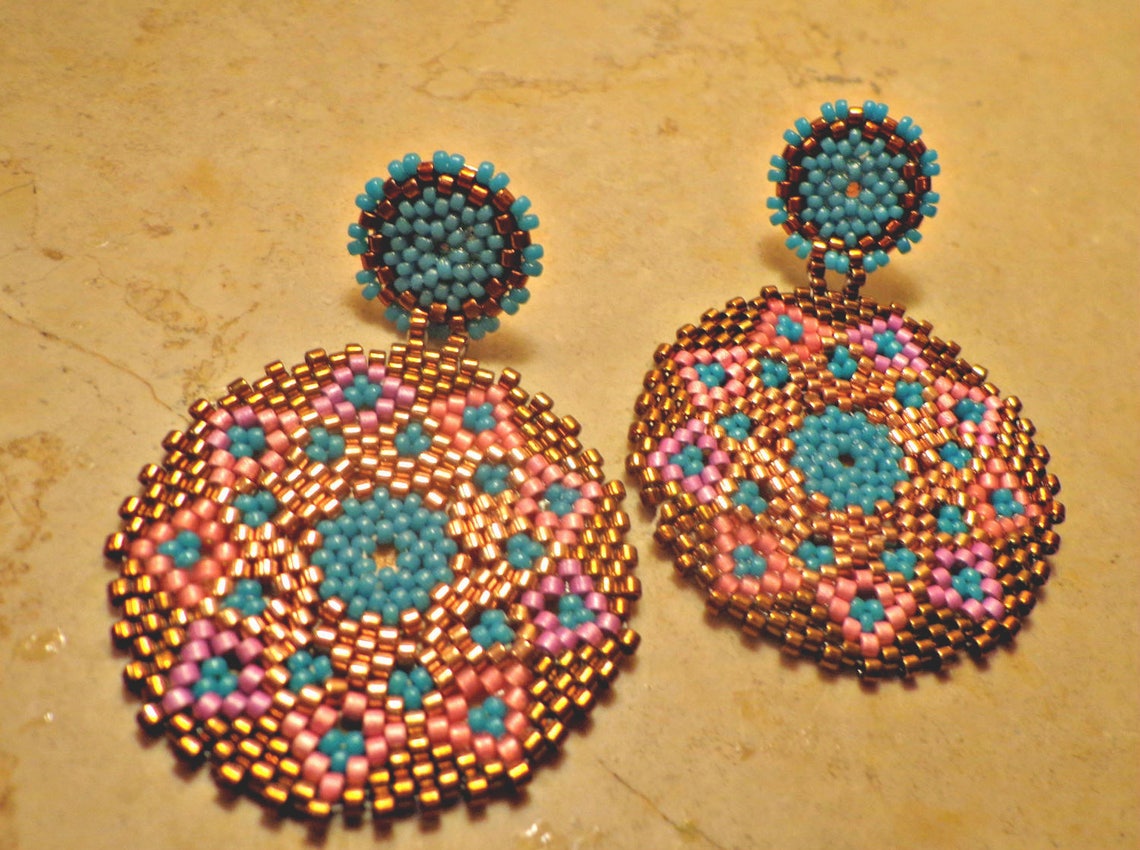 Earrings Peyote Tutorial Summer Afternoons Peyote Technique | Etsy