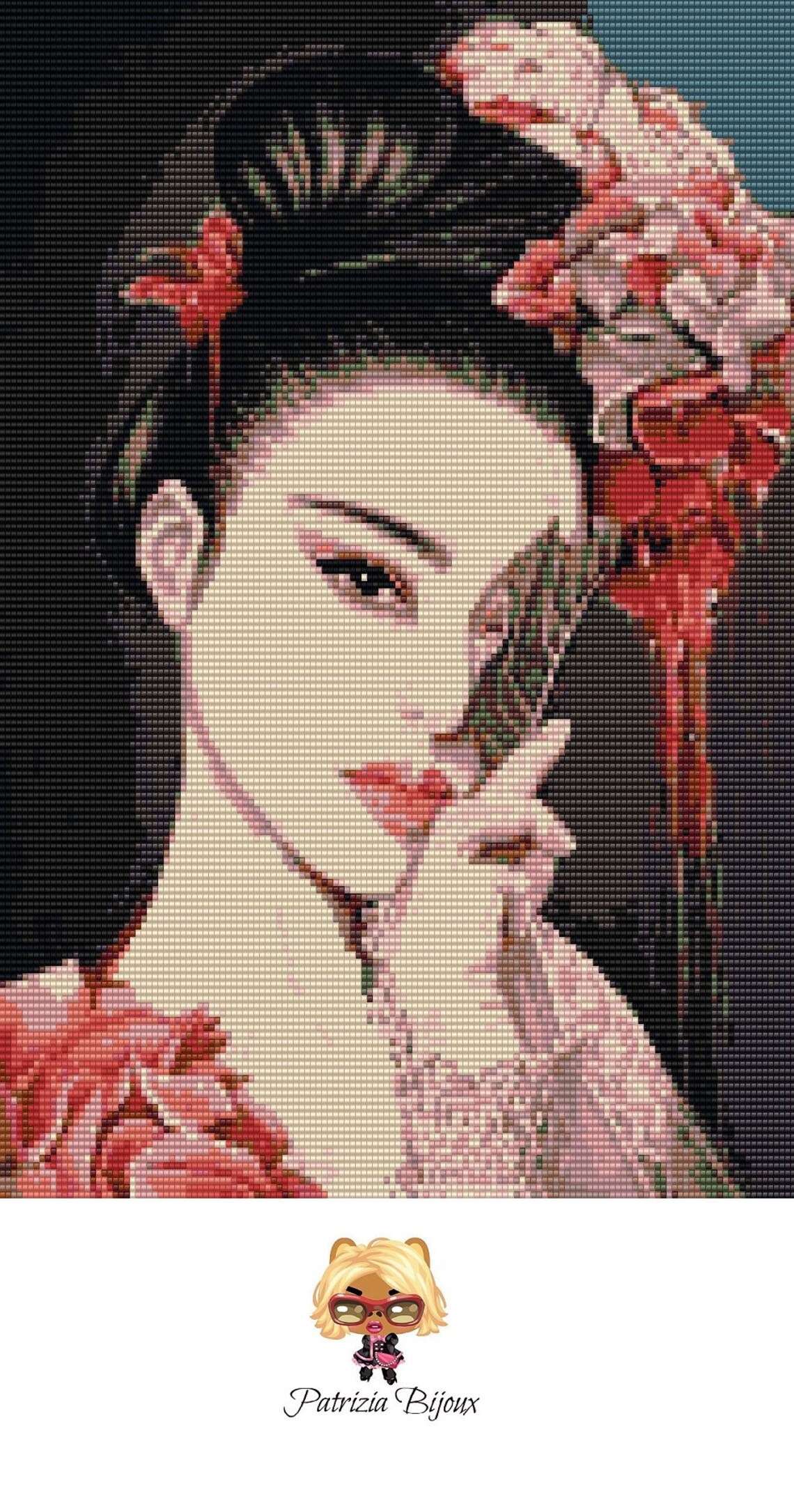 2 Peyote and Loom Patterns - Asian Woman Portrait - 21 Colors - Delica ...