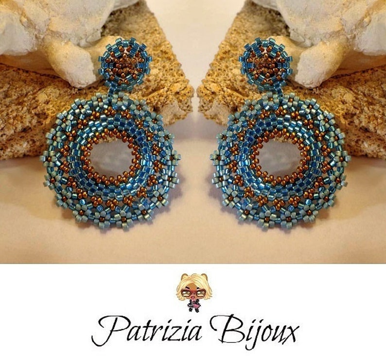 Hoop Earrings Peyote Tutorial Sea Flowers Earrings - Etsy