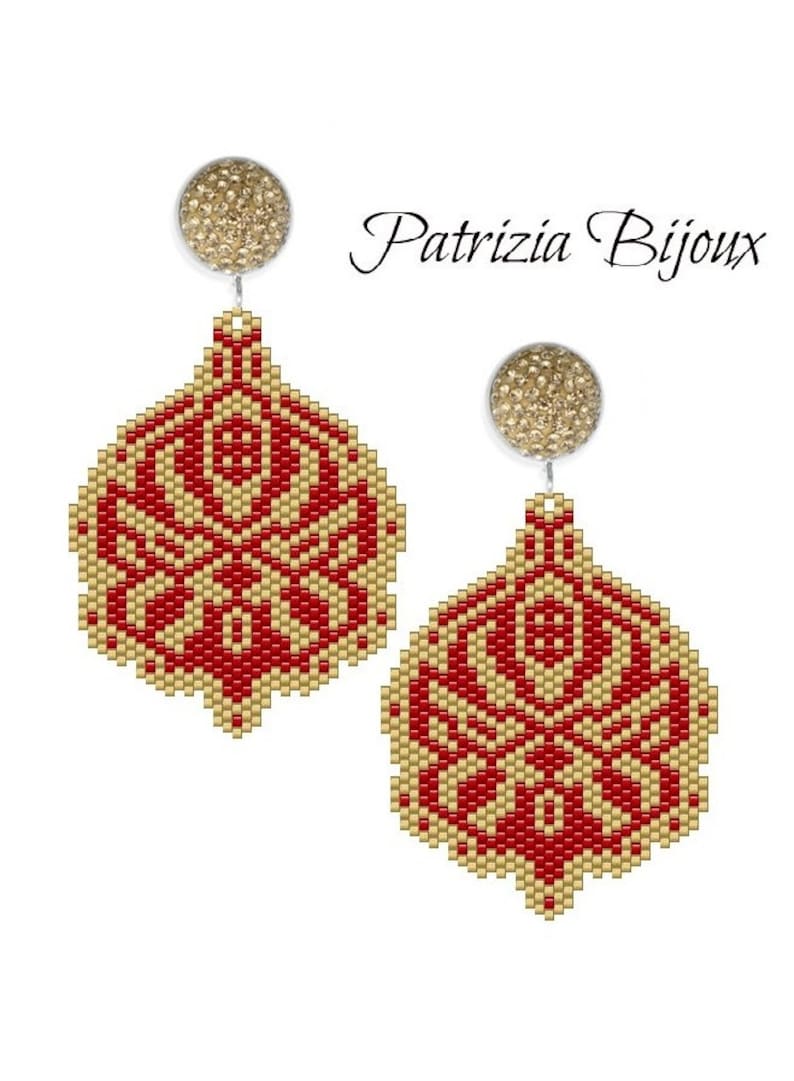 2 Patterns Peyote Brick Stitch Earrings Freeform 1113 - Etsy