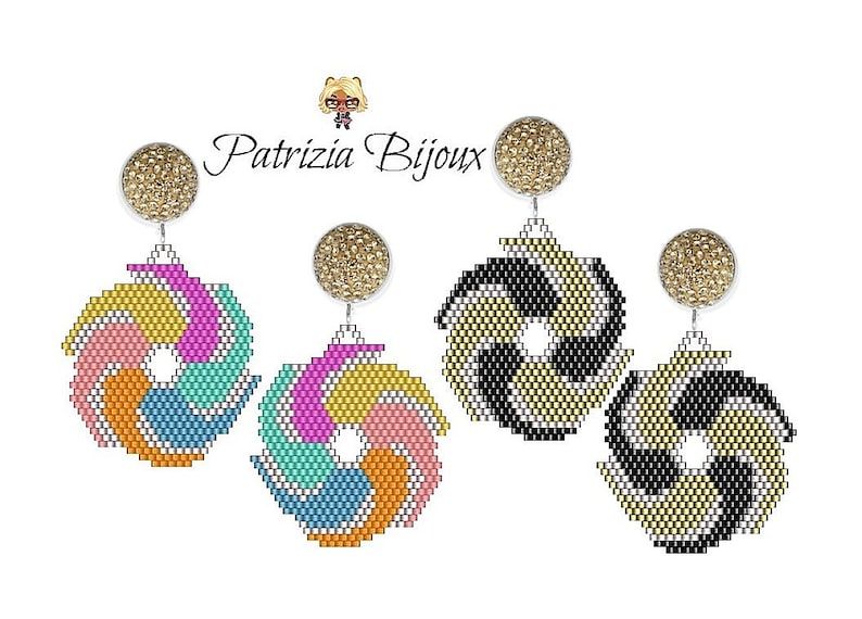 2 Patterns Peyote Brick Stitch Earrings Freeform 1198 - Etsy