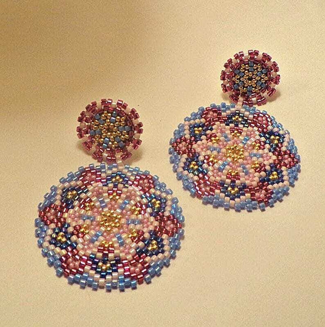 Earrings Peyote Tutorial fantasy Peyote Circular | Etsy