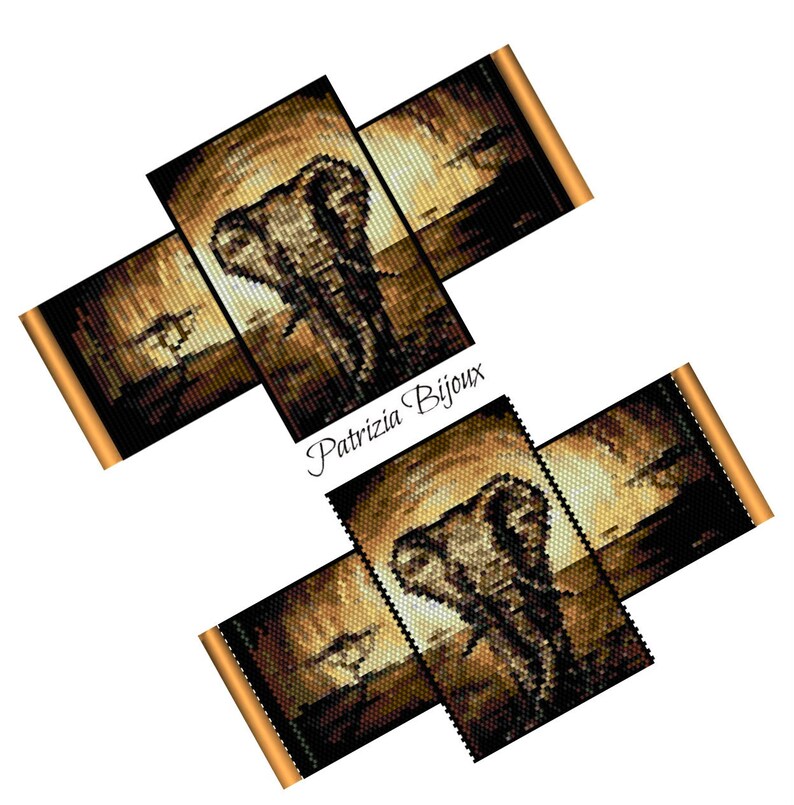 2 Patterns Peyote and Loom Elephant Africa Bracelet Delica - Etsy
