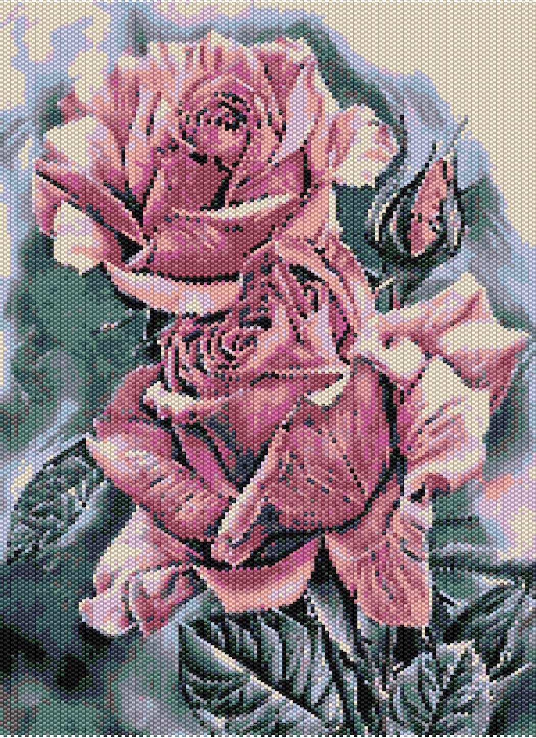 2 Patterns Peyote and Loom Pattern Flowers - Only 20 Colors - Delica ...