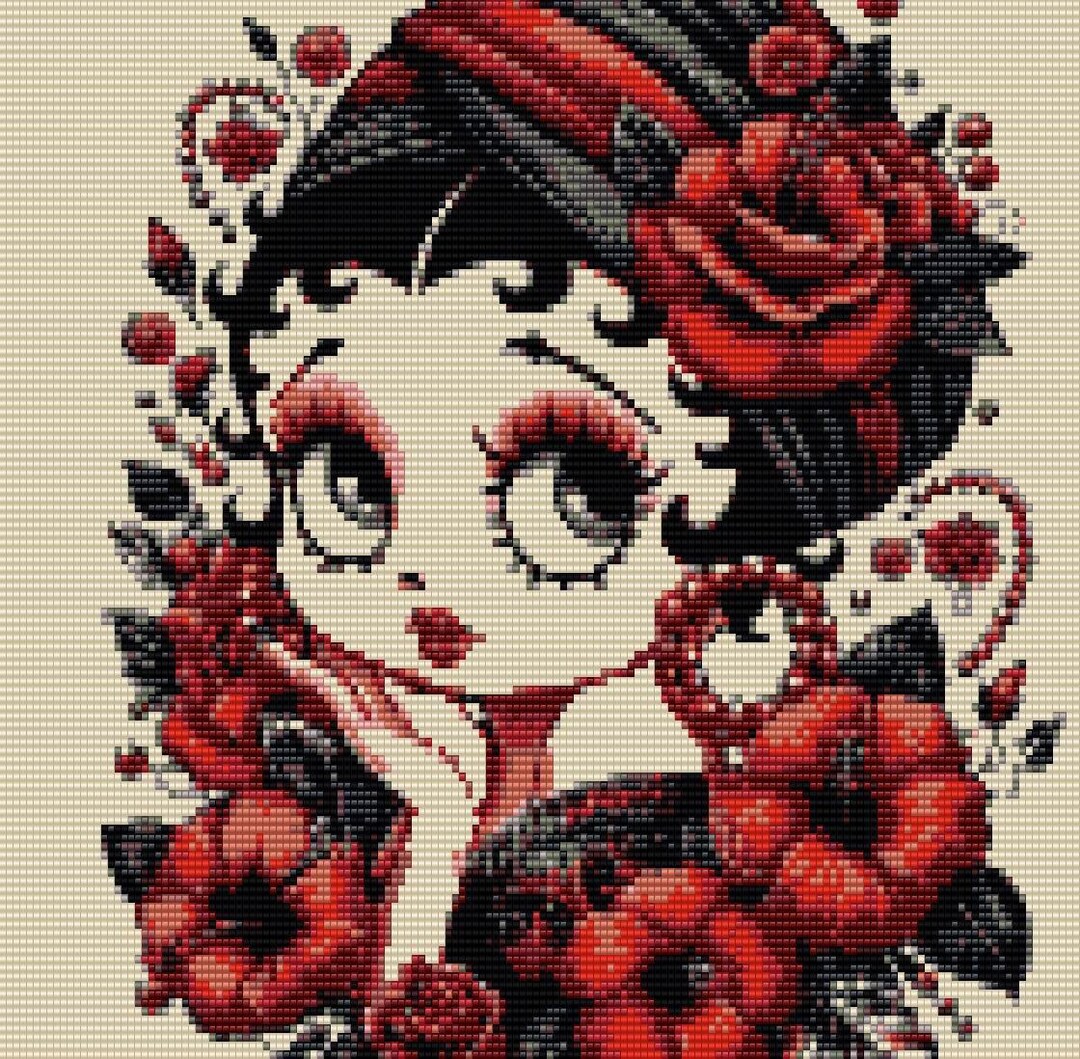 2 Peyote and Loom Patterns - Betty Boop Tapestry - 15 Colors - Delica ...