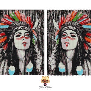 2 Patterns Peyote and Loom Native American Tapestry Delica Miyuki 11/0 ...