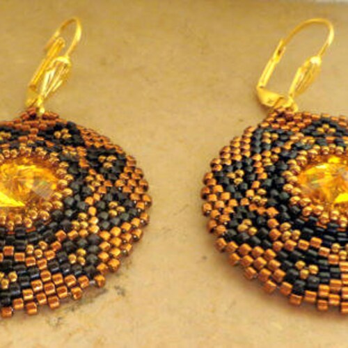 Earrings Peyote Tutorial the Midnight Sun Peyote - Etsy