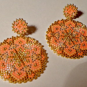 Earrings Peyote Tutorial Pink Flowers Peyote Technique - Etsy