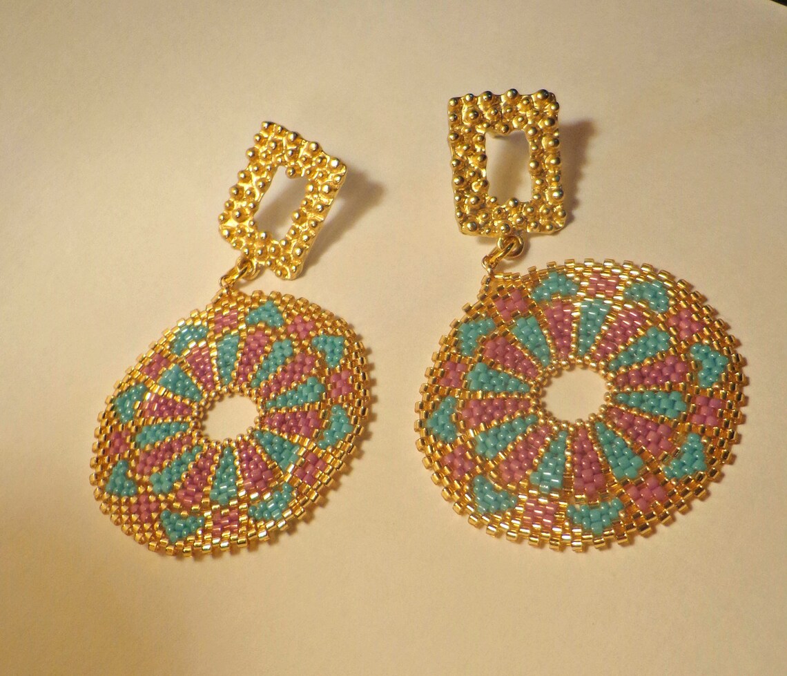 "maya" Drop Earrings Tutorial - Peyote Stitch With 15/0 Rocailles and ...