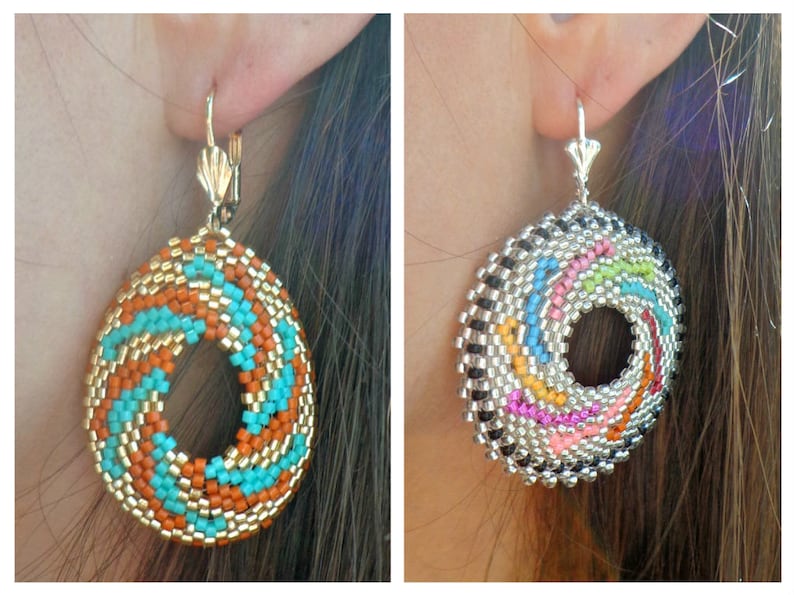 N. 2 Tutorial earrings Pinwheels and Pinwheels Ovals | Etsy