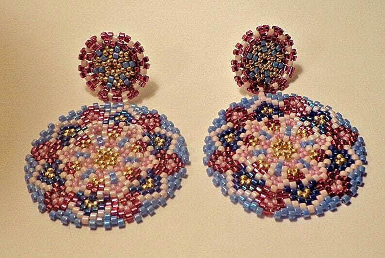 Earrings Peyote Tutorial fantasy Peyote Circular | Etsy